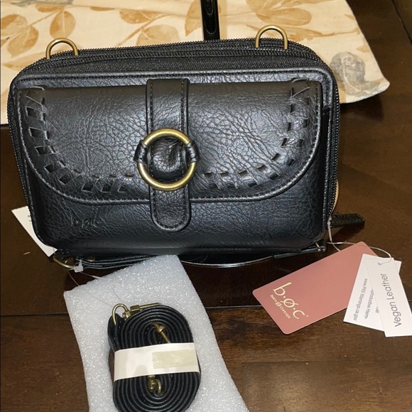 b.o.c. | Bags | Boc Black Vegan Leather Crossbody Wallet Bag | Poshmark